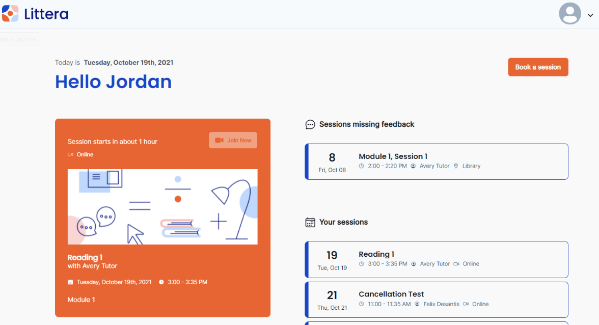 My sessions- Students – Littera Education